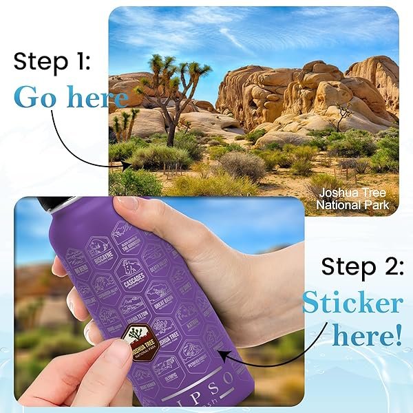 SIPSO fresh National park water bottle with stickers- Laser-Engraved ...