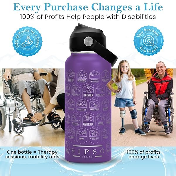 SIPSO fresh National park water bottle with stickers- Laser-Engraved ...